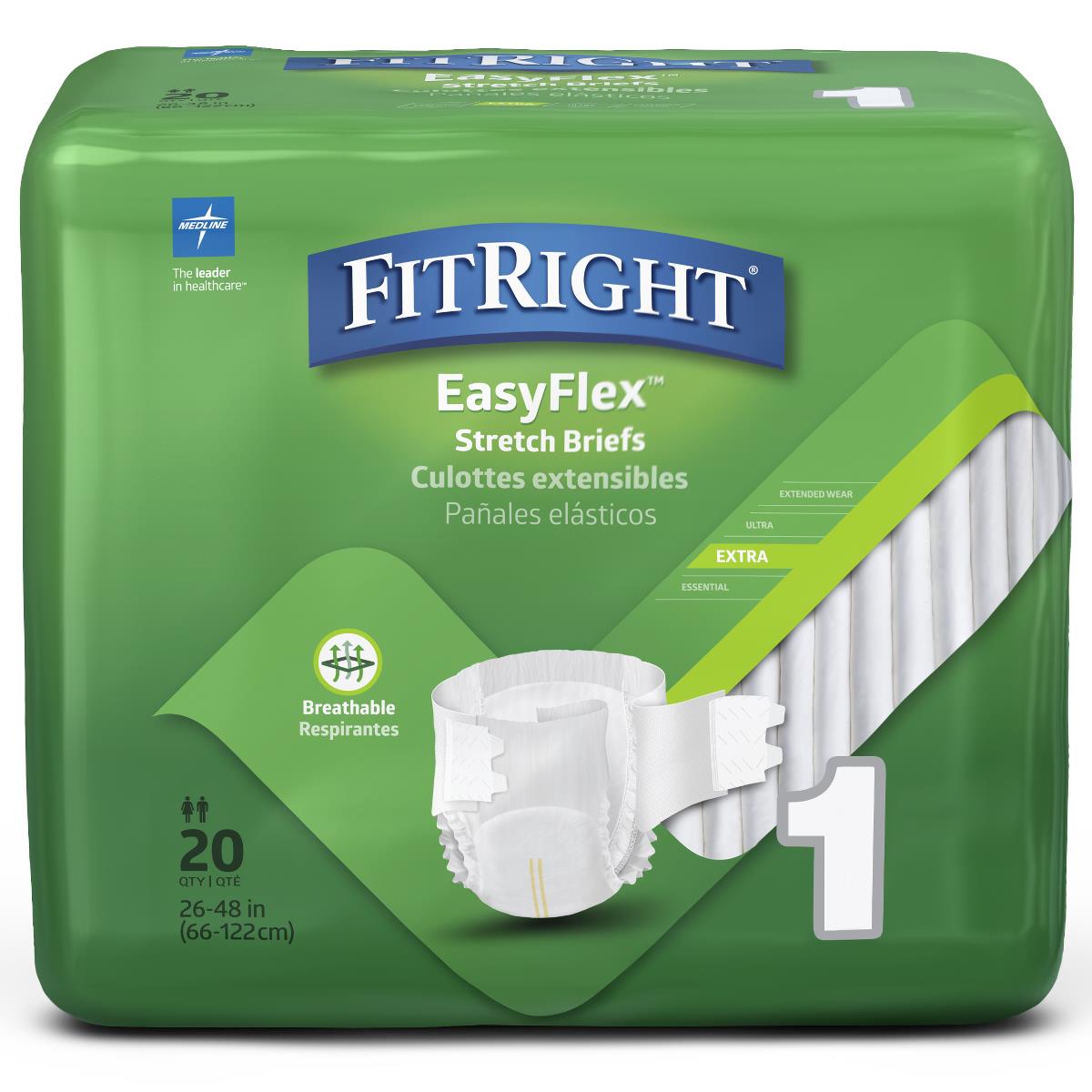 FitRight EasyFlex Stretch Traditional Briefs | Medline