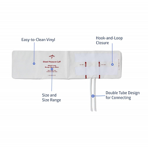 Medline Disposable Vinyl 2-Tube BP Cuffs with Marquette Connector ...