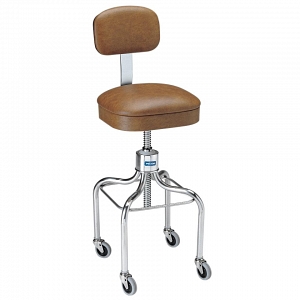 Adjustable-Height Square Stainless Steel Stools with Back | Medline ...