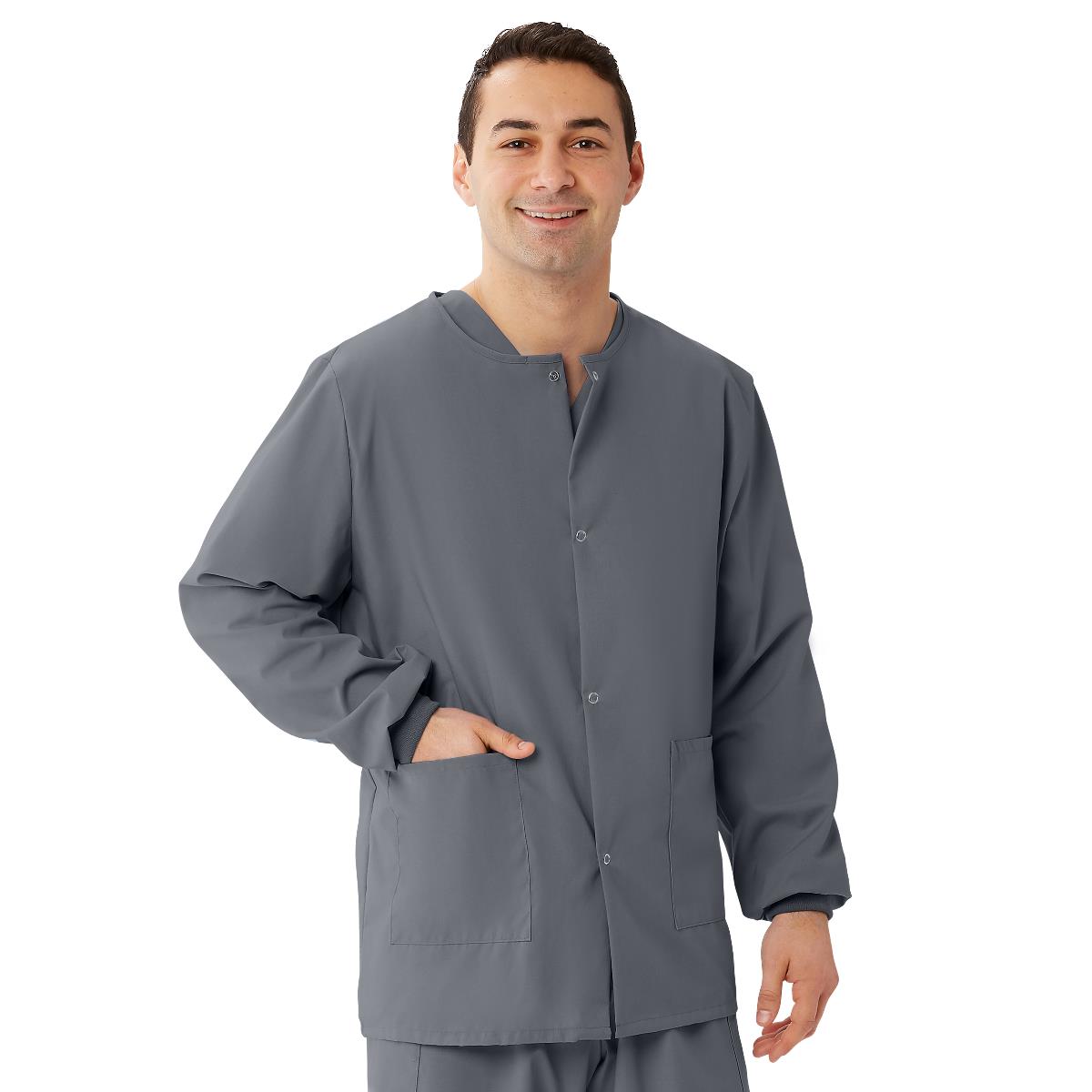 AngelStat Charcoal Unisex Scrub Jackets | Medline