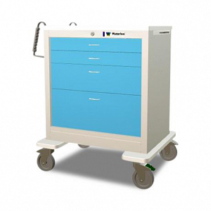 Light Blue Steel Anesthesia Carts with 4 Drawers | Medline Industries, Inc.