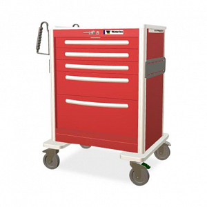 Red Aluminum Emergency Carts with 5 Drawers | Medline Industries, Inc.