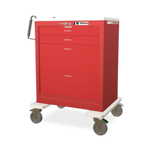 Red Steel Emergency Carts with 4 Drawers | Medline