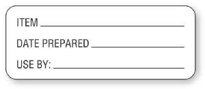 "Item / Date Prepared / Use By" Food Quality Control Labels | Medline ...