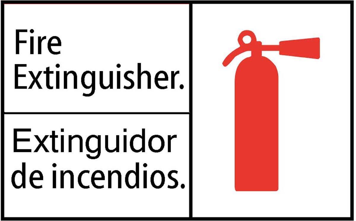 ANSI-ISO Bilingual Fire Extinguisher Signs | Medline